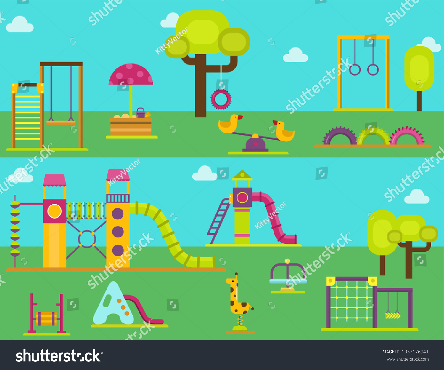 Children Playground Vector Illustration Stock Vector (Royalty Free ...