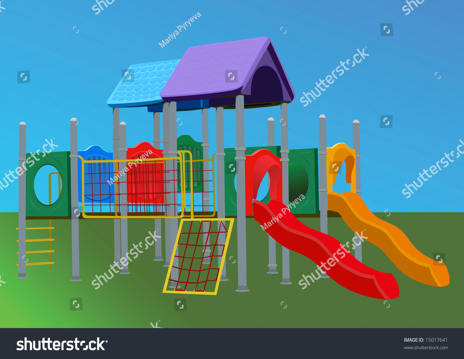 Children Playground Vector Illustration: เวกเตอร์สต็อก (ปลอดค่า ...