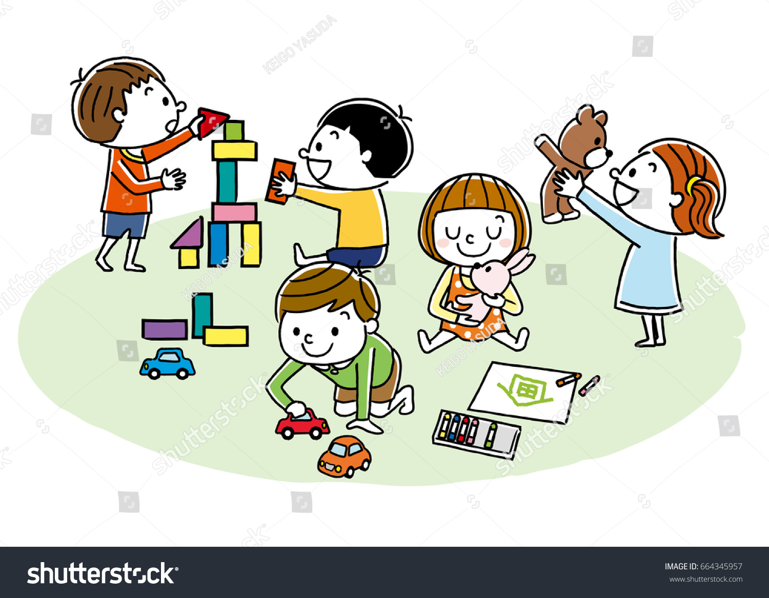 Children Playing Stock Vector (Royalty Free) 664345957 | Shutterstock