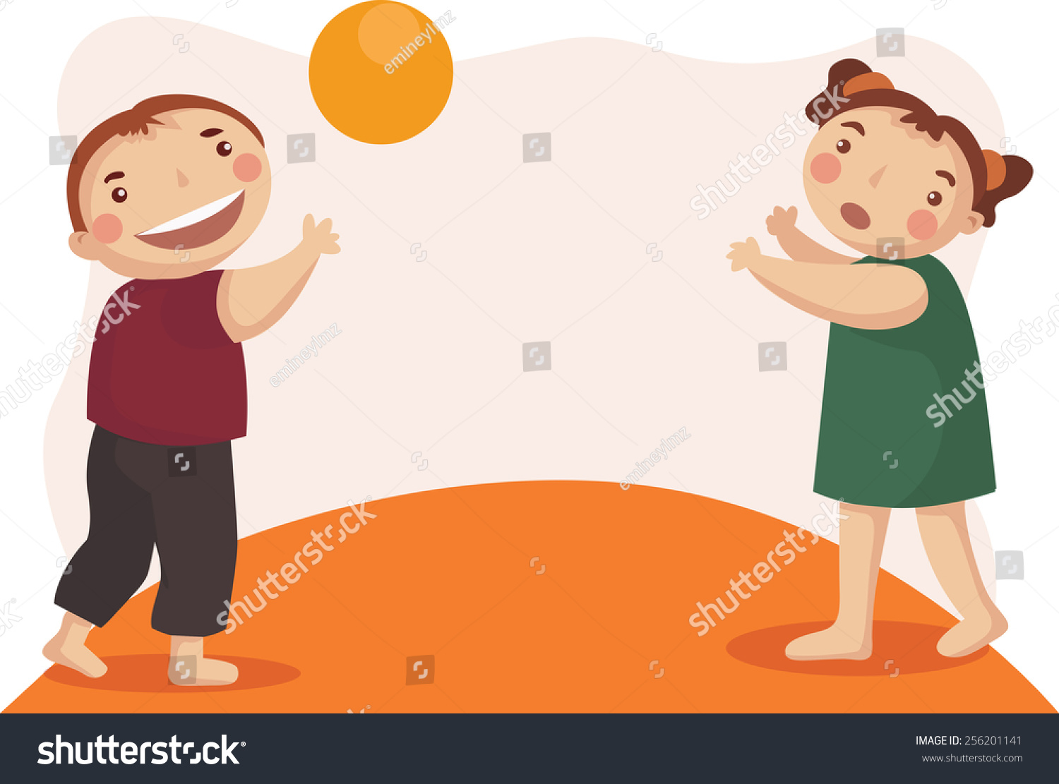 Children Playing Ball Stock Vector (Royalty Free) 256201141