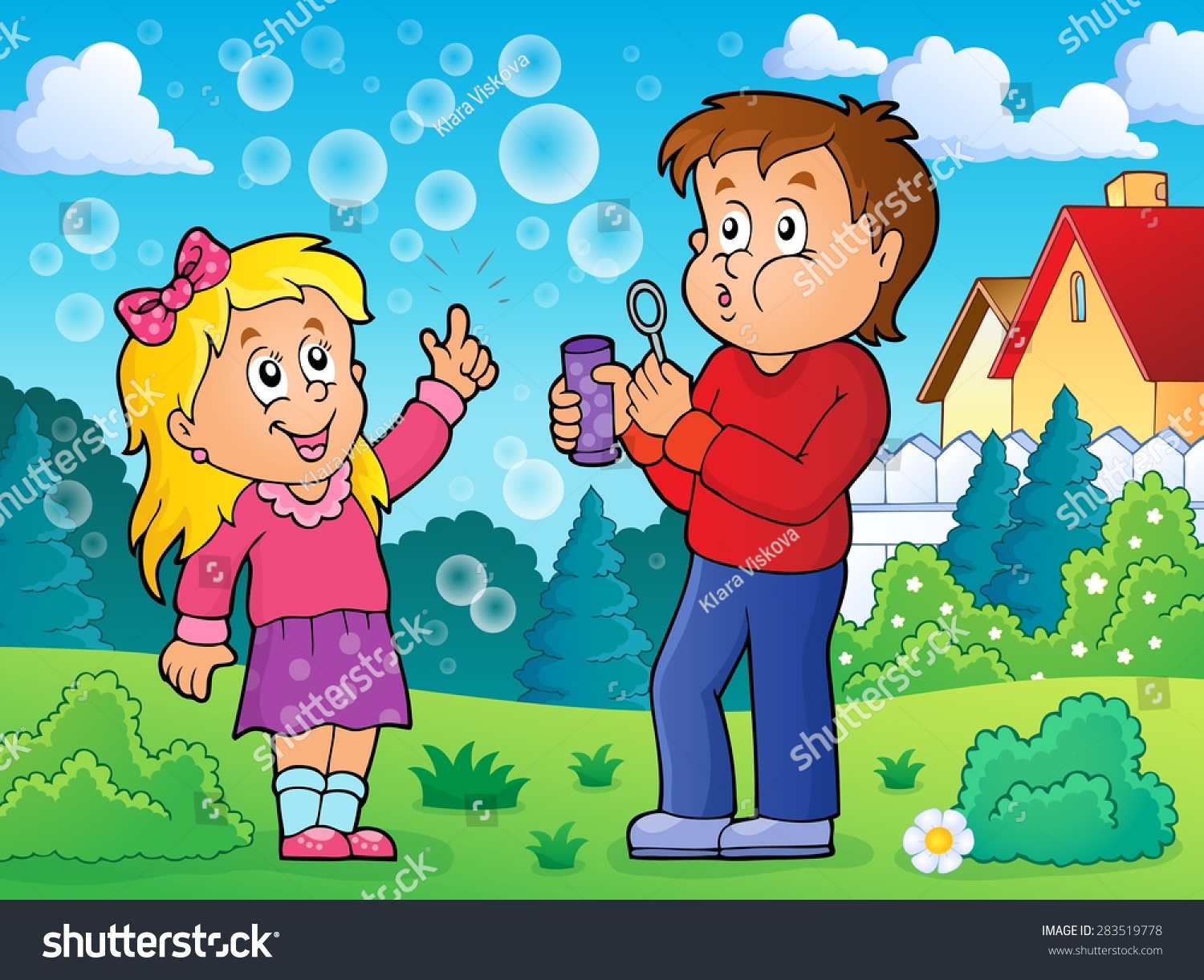 Children Playing Bubble Kit Theme 2 Stock Vector (Royalty Free ...