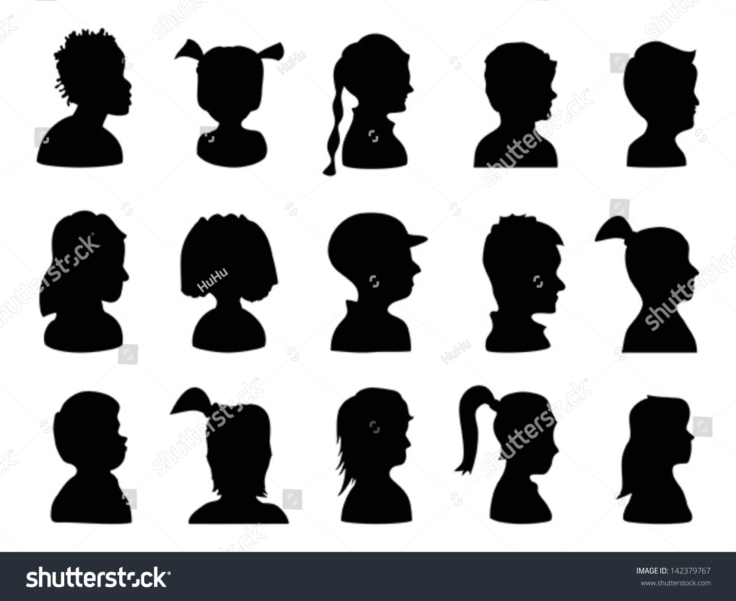 Children Profile Stock Vector (Royalty Free) 142379767
