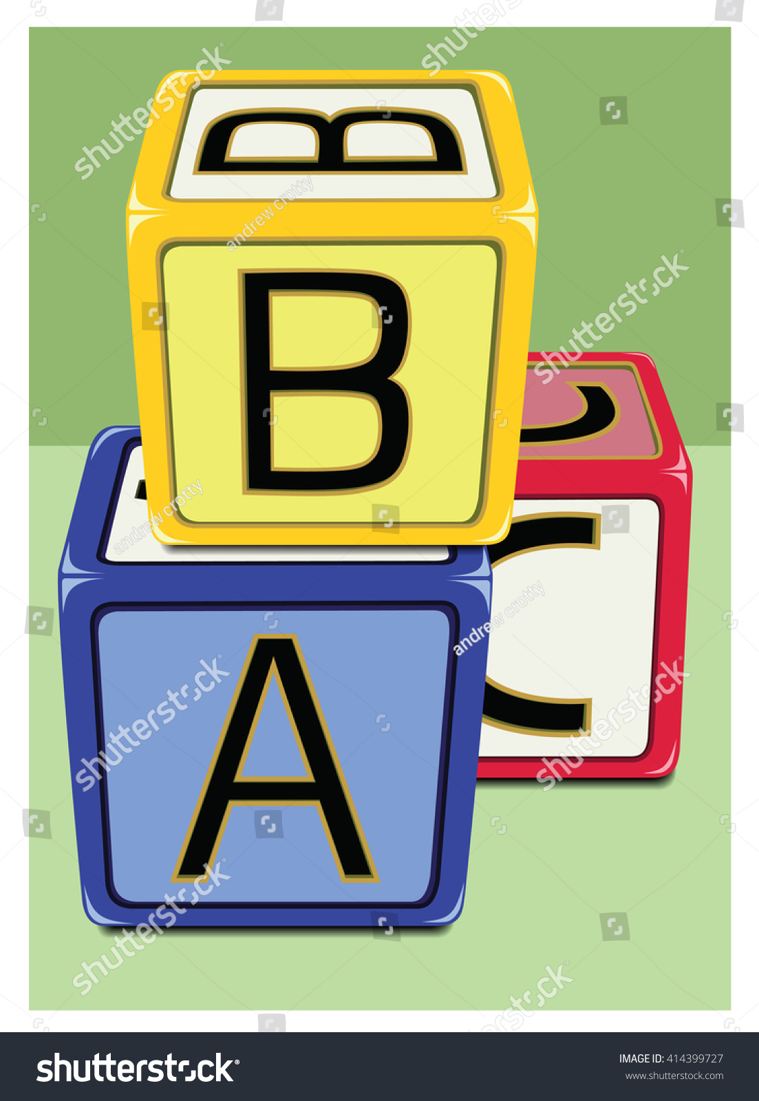 Childrens Abc Learning Blocks Stock Vector (Royalty Free) 414399727
