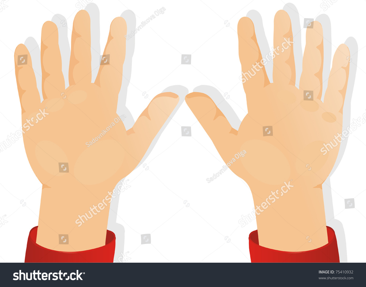 Childrens Hands Palms Forward Stock Vector (Royalty Free) 75410932 ...