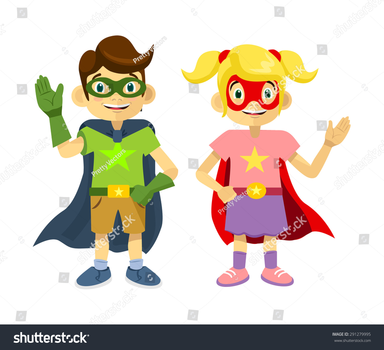 Children Superheroes Vector Flat Illustration Stock Vector (Royalty ...