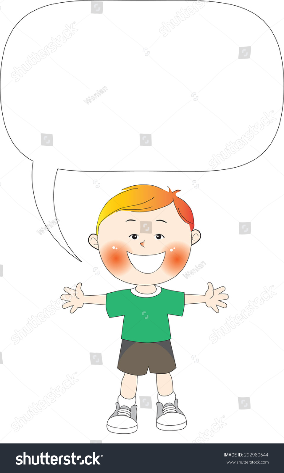 Children Talk Blank Speech Bubble Stock Vector (Royalty Free) 292980644