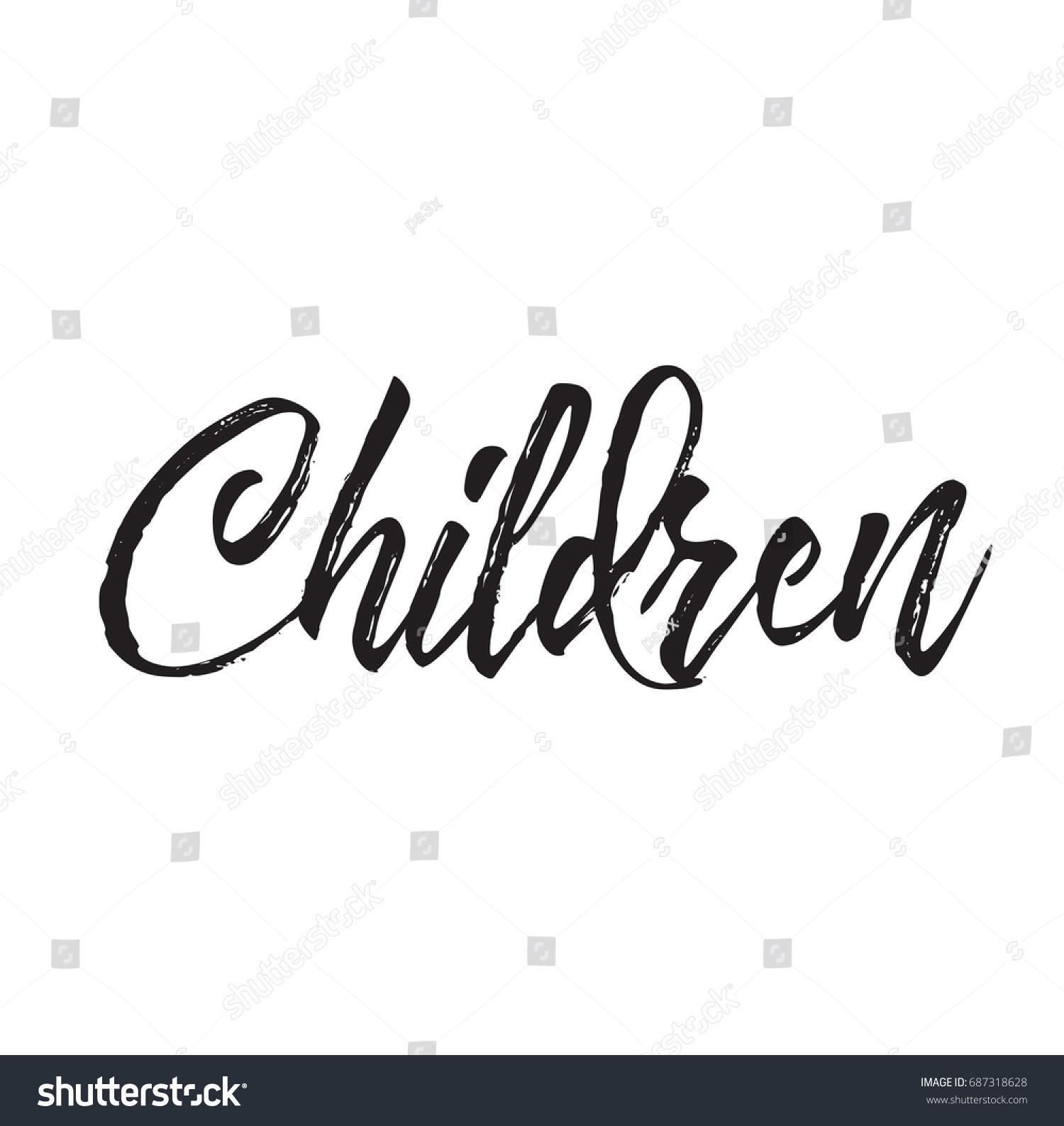 Children Text Design Vector Calligraphy Typography Stock Vector ...