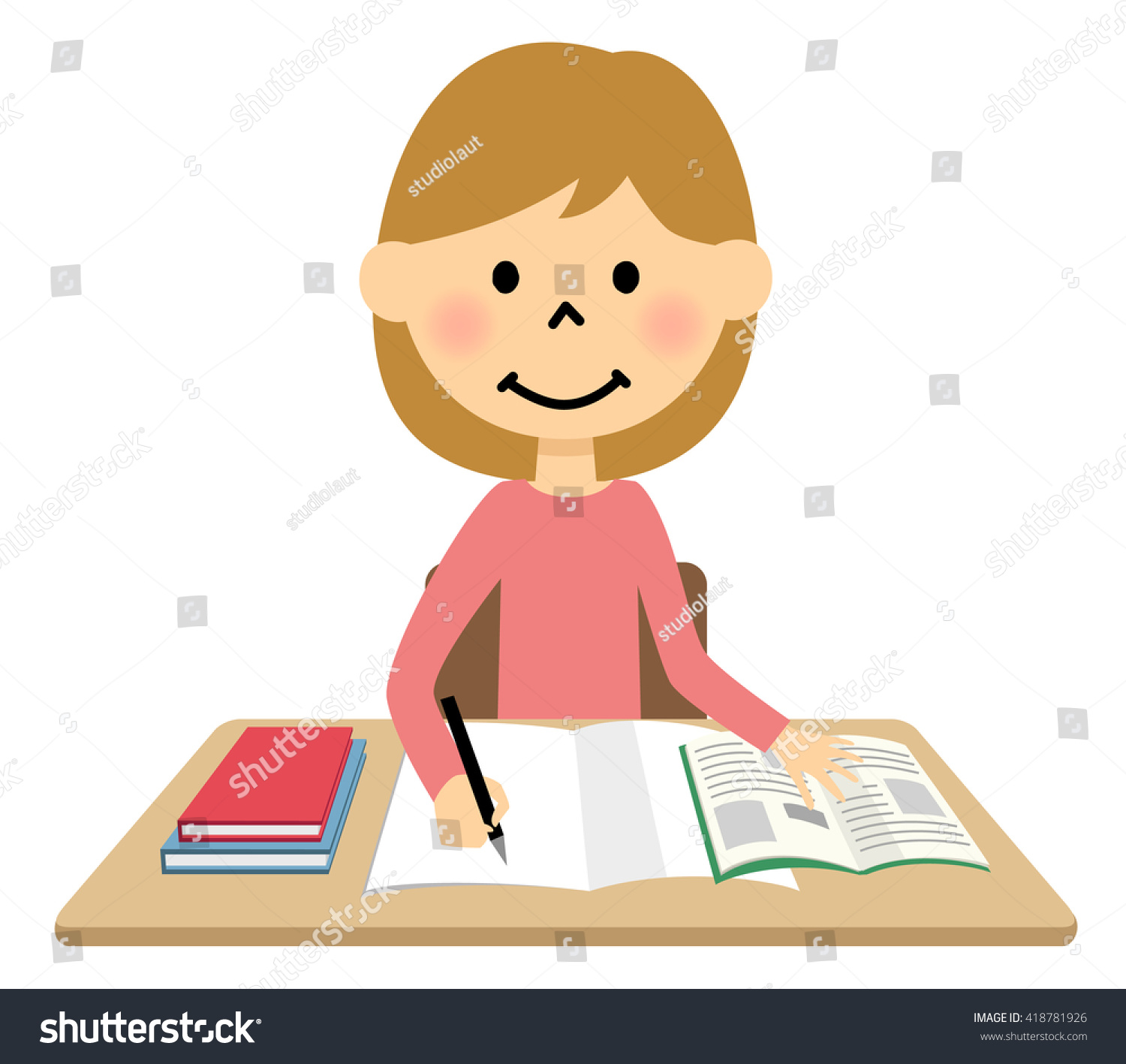 Children Study Stock Vector (Royalty Free) 418781926 | Shutterstock