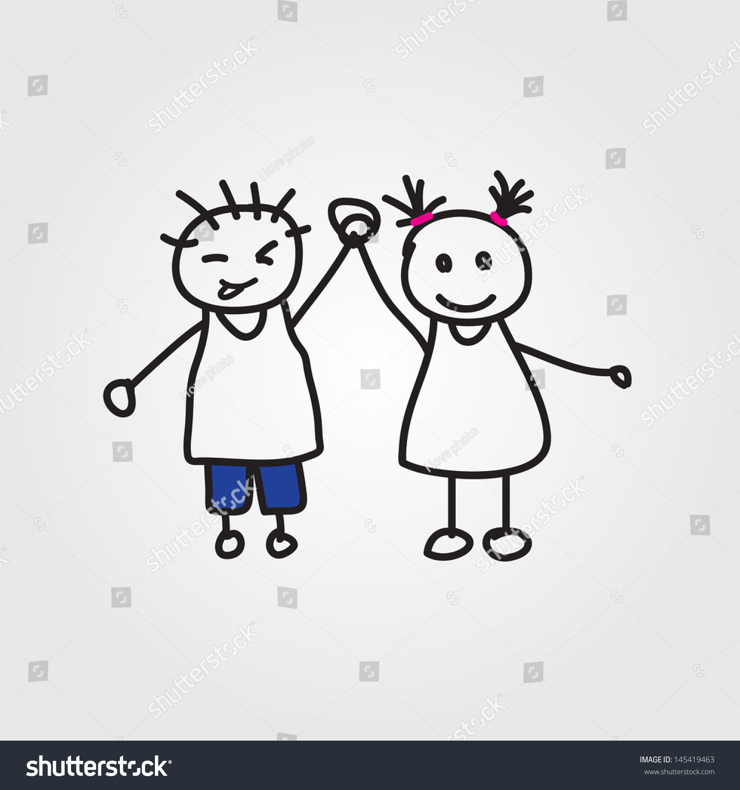 Children Vector Hand Drawn - 145419463 : Shutterstock