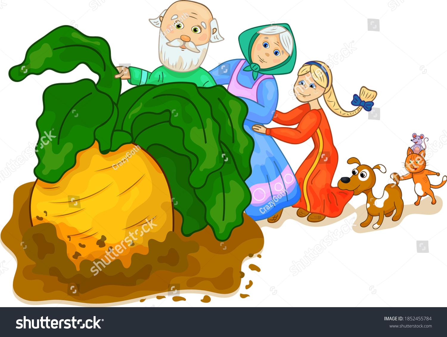 Children Vector Illustration Pull Turnip Stock Vector (Royalty Free ...