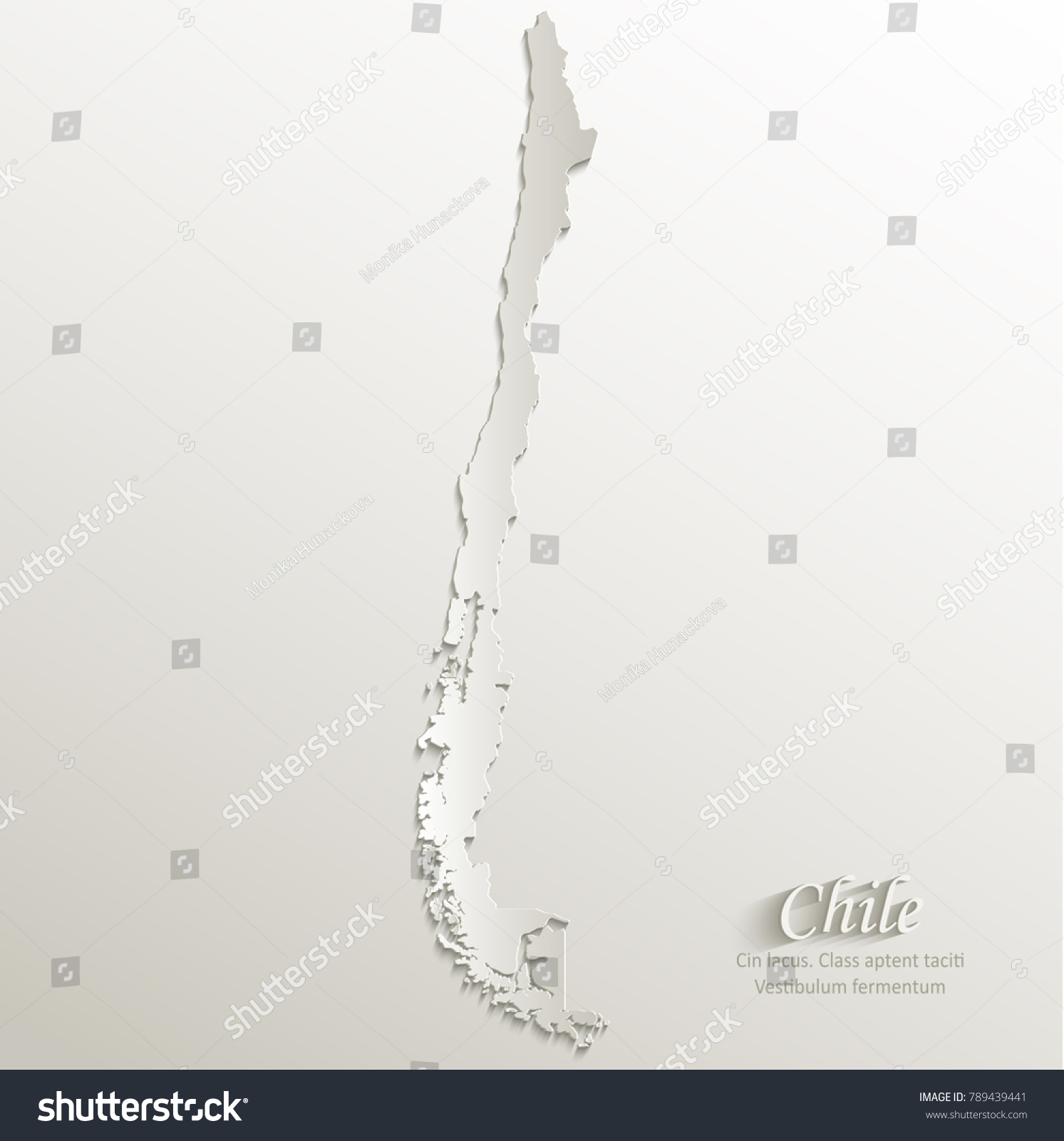 Chile Map Card Paper 3d Natural Stock Vector (Royalty Free) 789439441 ...