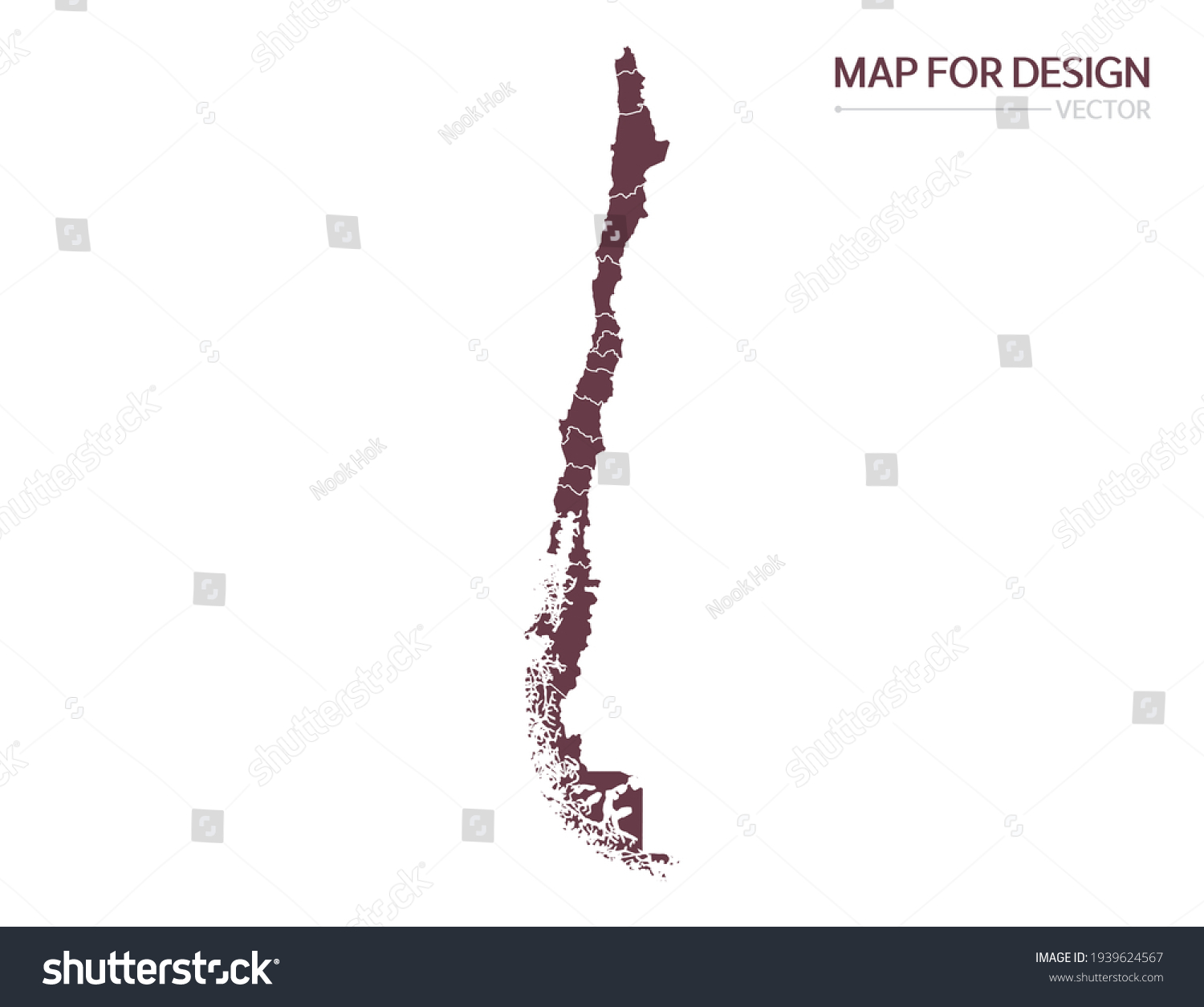 Mapa de Chile sobre ilustración vectorial: vector de stock (libre de ...