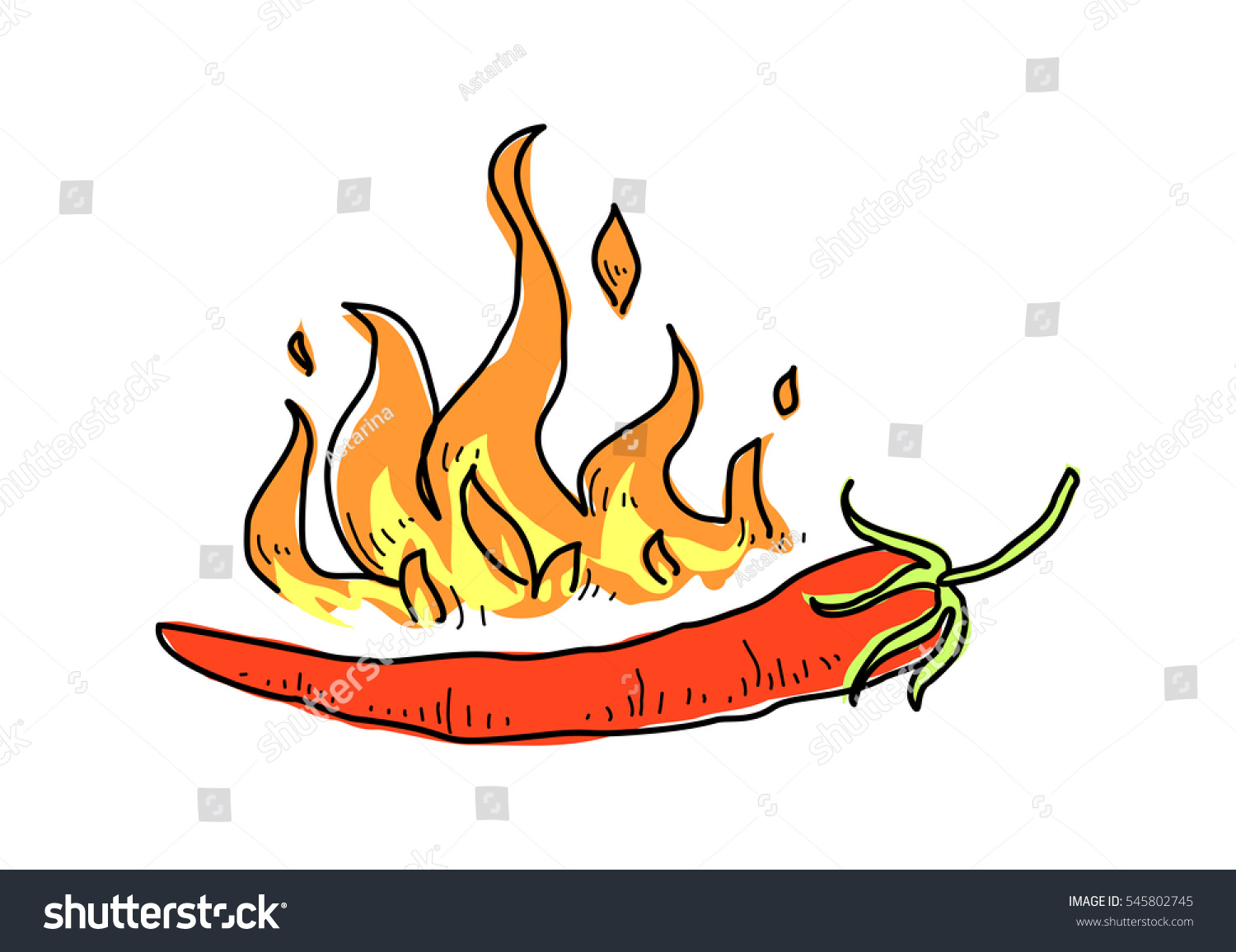 Chili Doodle Stock Vector (Royalty Free) 545802745 | Shutterstock