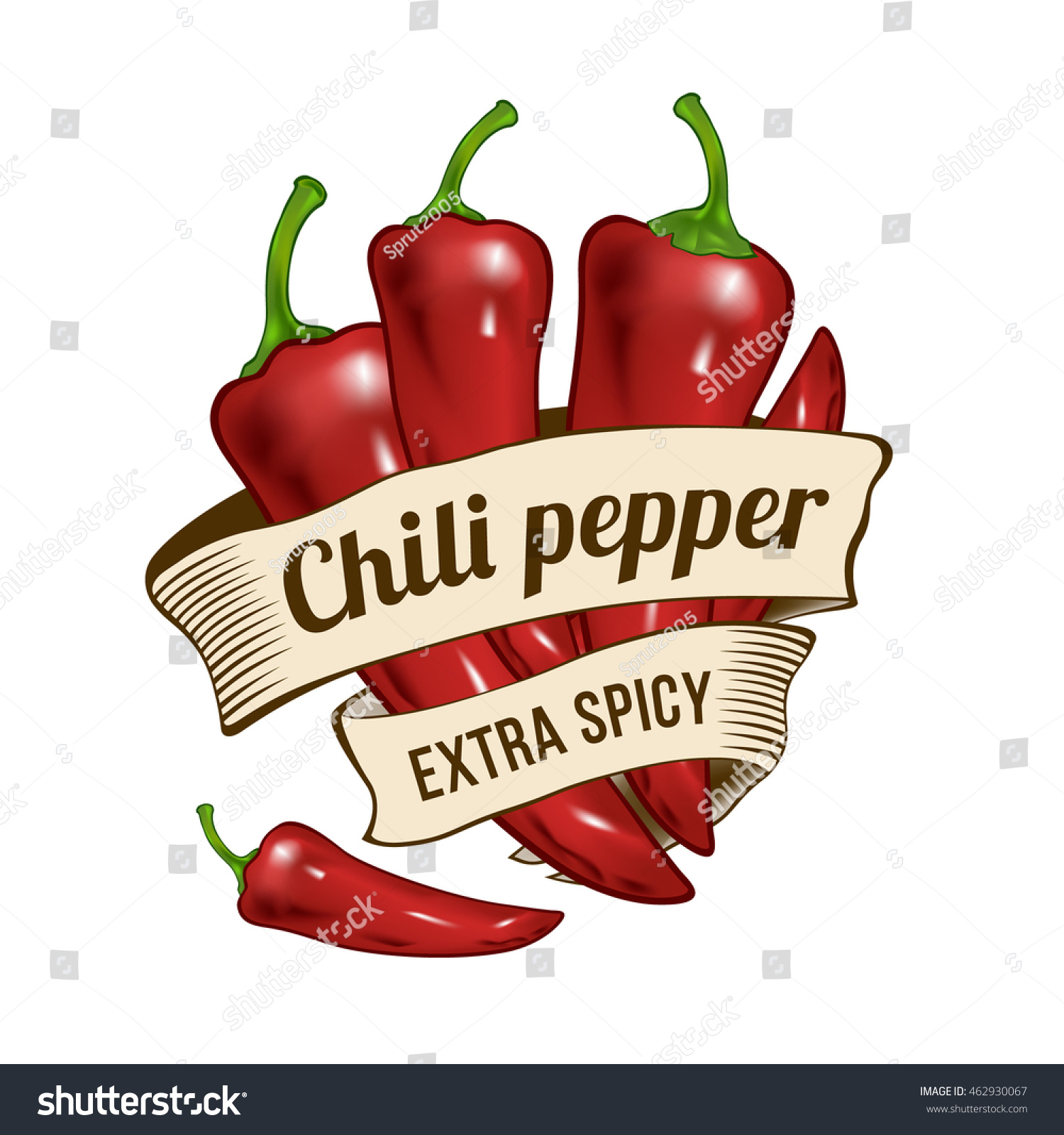 Chili Pepper Label Vector Illustration Stock Vector (Royalty Free ...