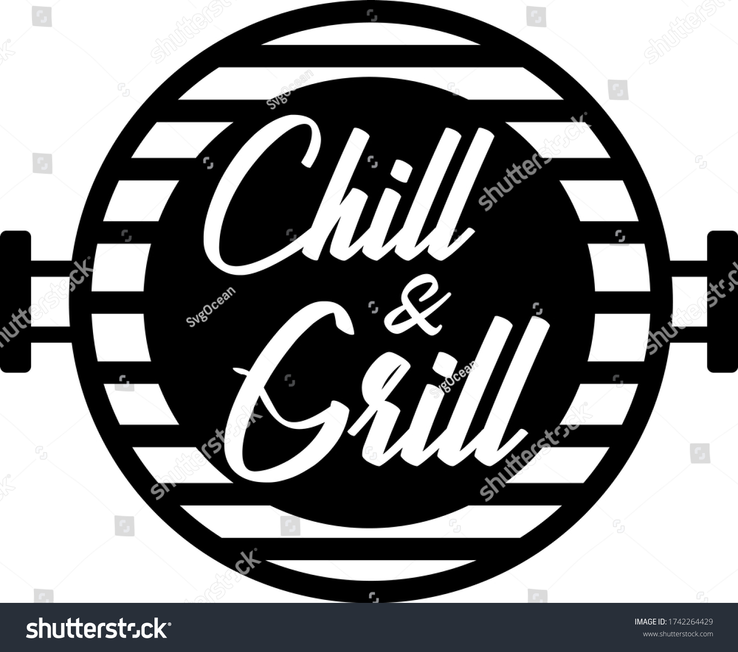 Chill Grill Quote Vector Stock Vector (Royalty Free) 1742264429 ...