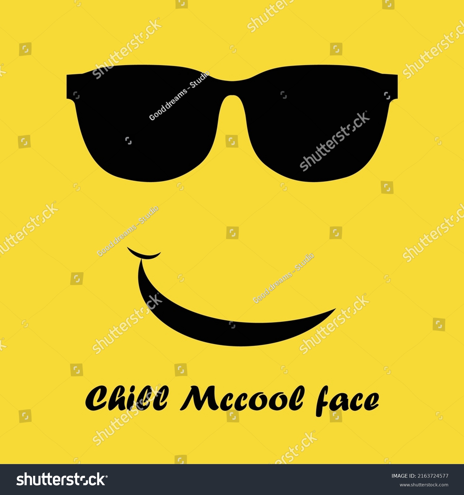 Chill Mccool Face Logo Icon Vector Stock Vector (Royalty Free ...