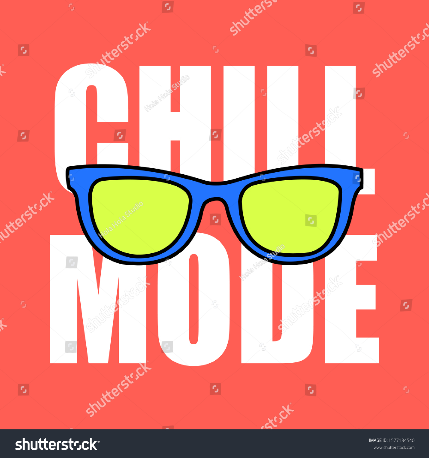 Chill Mode Slogan Print Vector Stock Vector (Royalty Free) 1577134540