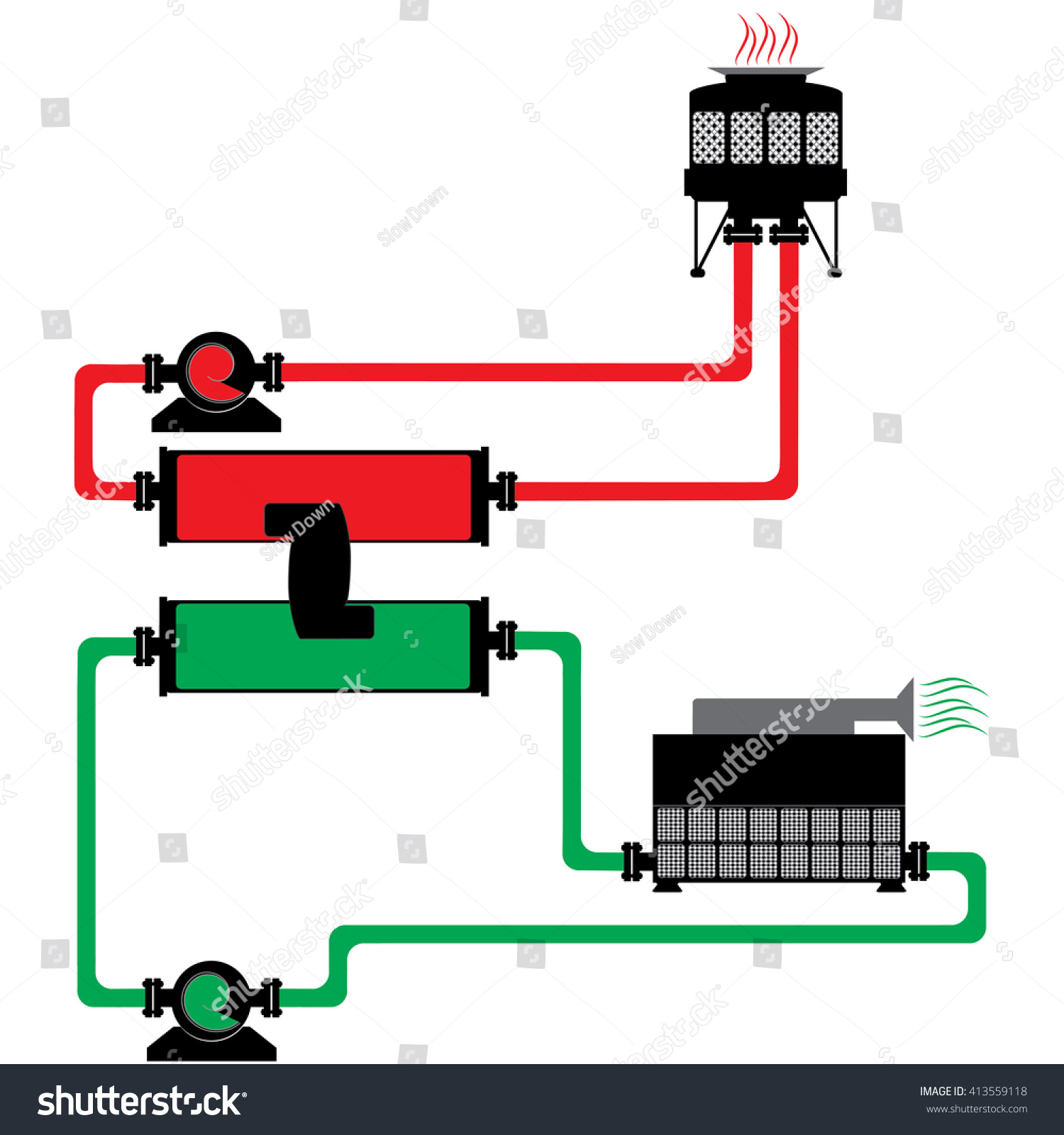 Chiller Diagram Stock Vector (Royalty Free) 413559118 | Shutterstock