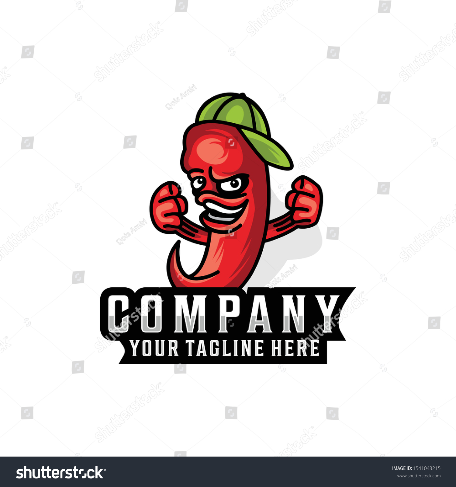 Chilli Character Logo Design Template Stock Vector (Royalty Free ...