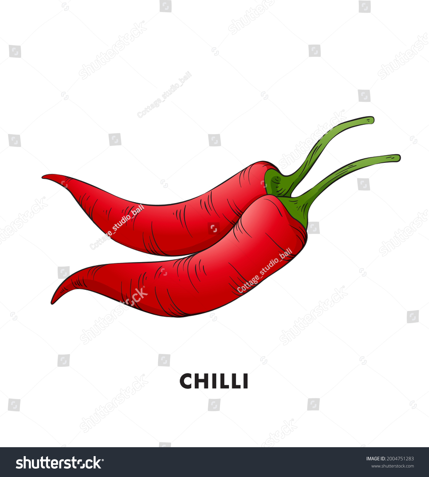 Chilli Illustration Clipart Vector Design Stock Vector (Royalty Free ...