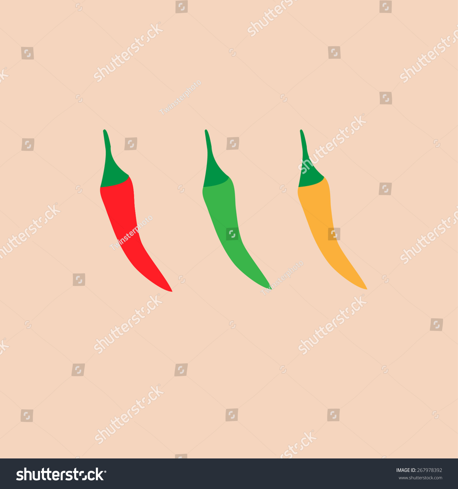Chilli 3 Common Colours Vector Eps Stock Vector (Royalty Free ...