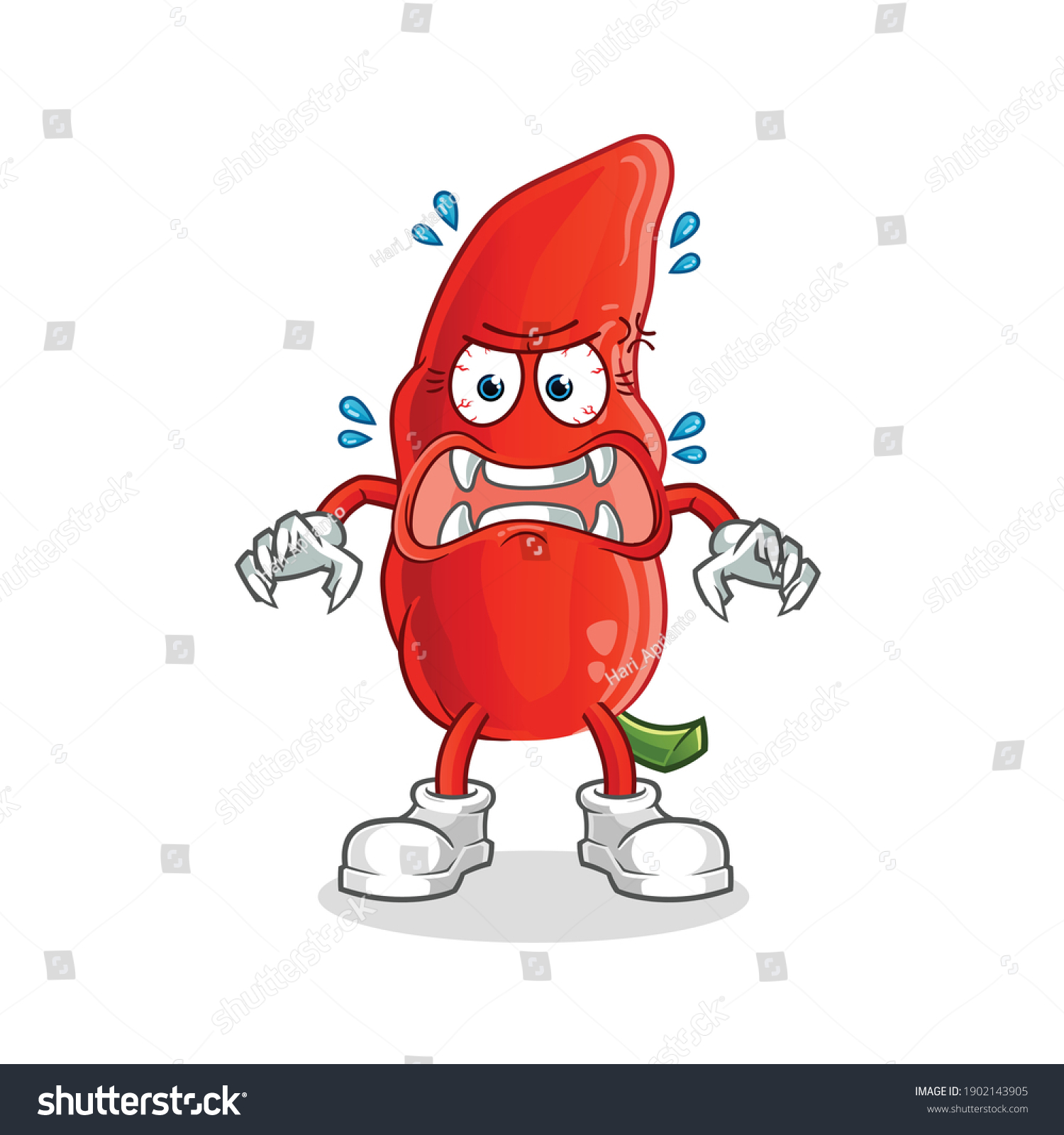 Chilli Monster Vector Cartoon Character Stock Vector (Royalty Free ...