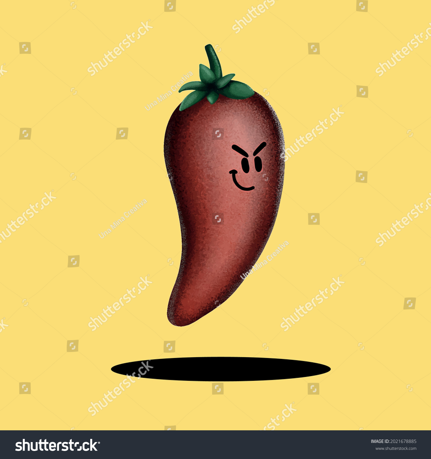 Chilli Pepper Character Face Stock Vector (Royalty Free) 2021678885 ...