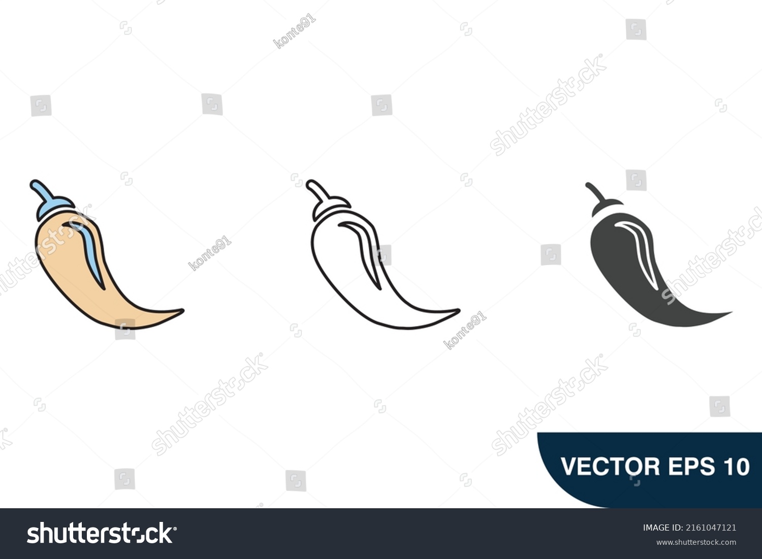 Chilli Pepper Icons Symbol Vector Elements Stock Vector (Royalty Free ...