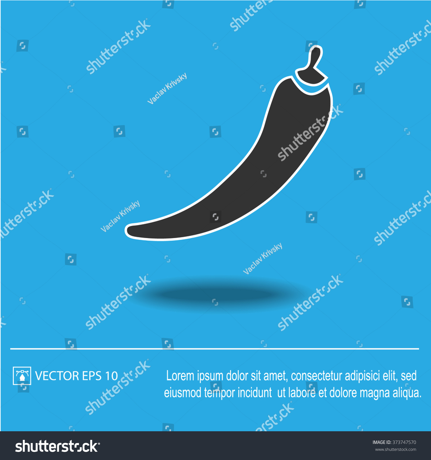 Chilli Pepper Vector Icon Hot Symbol Stock Vector (Royalty Free) 373747570
