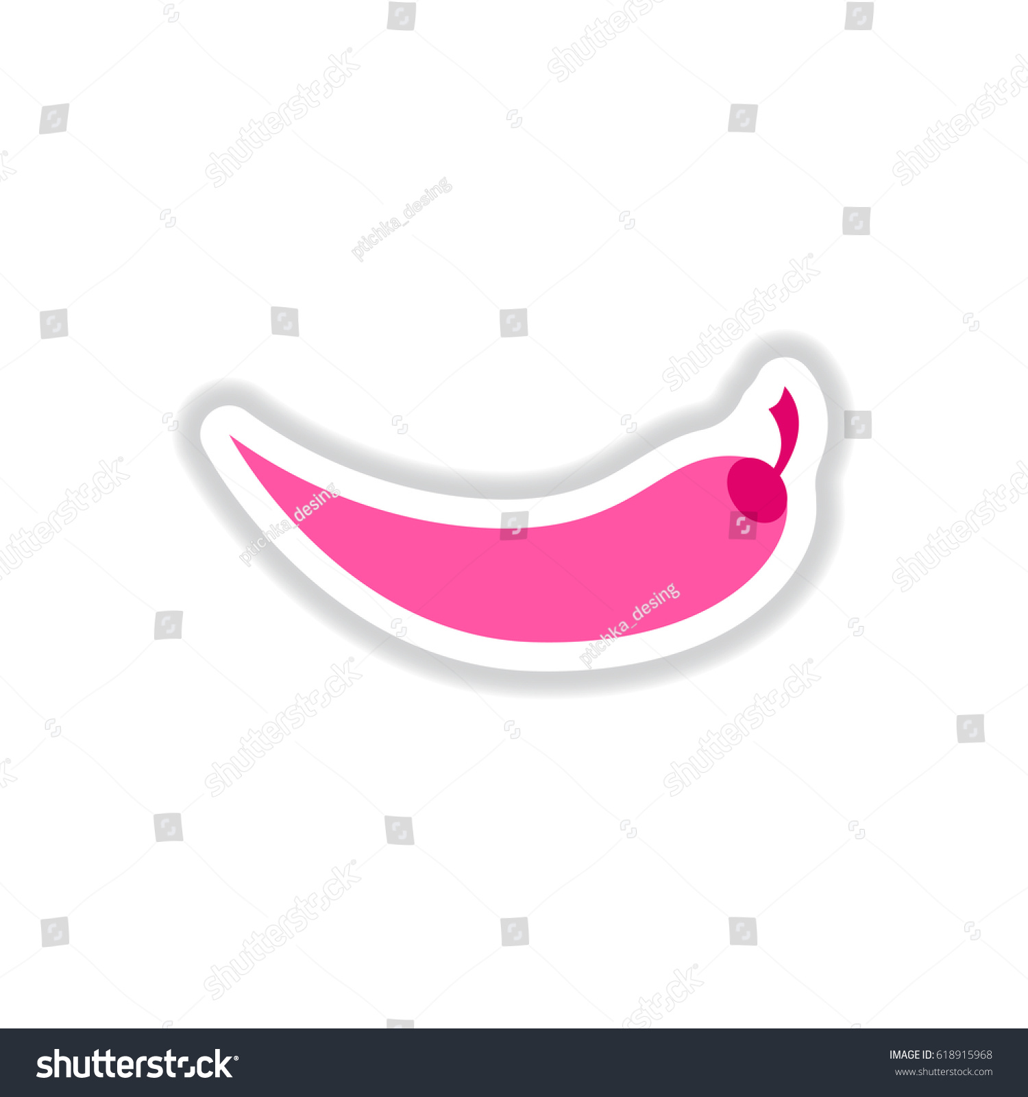 Chilli Pepper Vector Illustration Sticker: เวกเตอร์สต็อก (ปลอดค่า ...