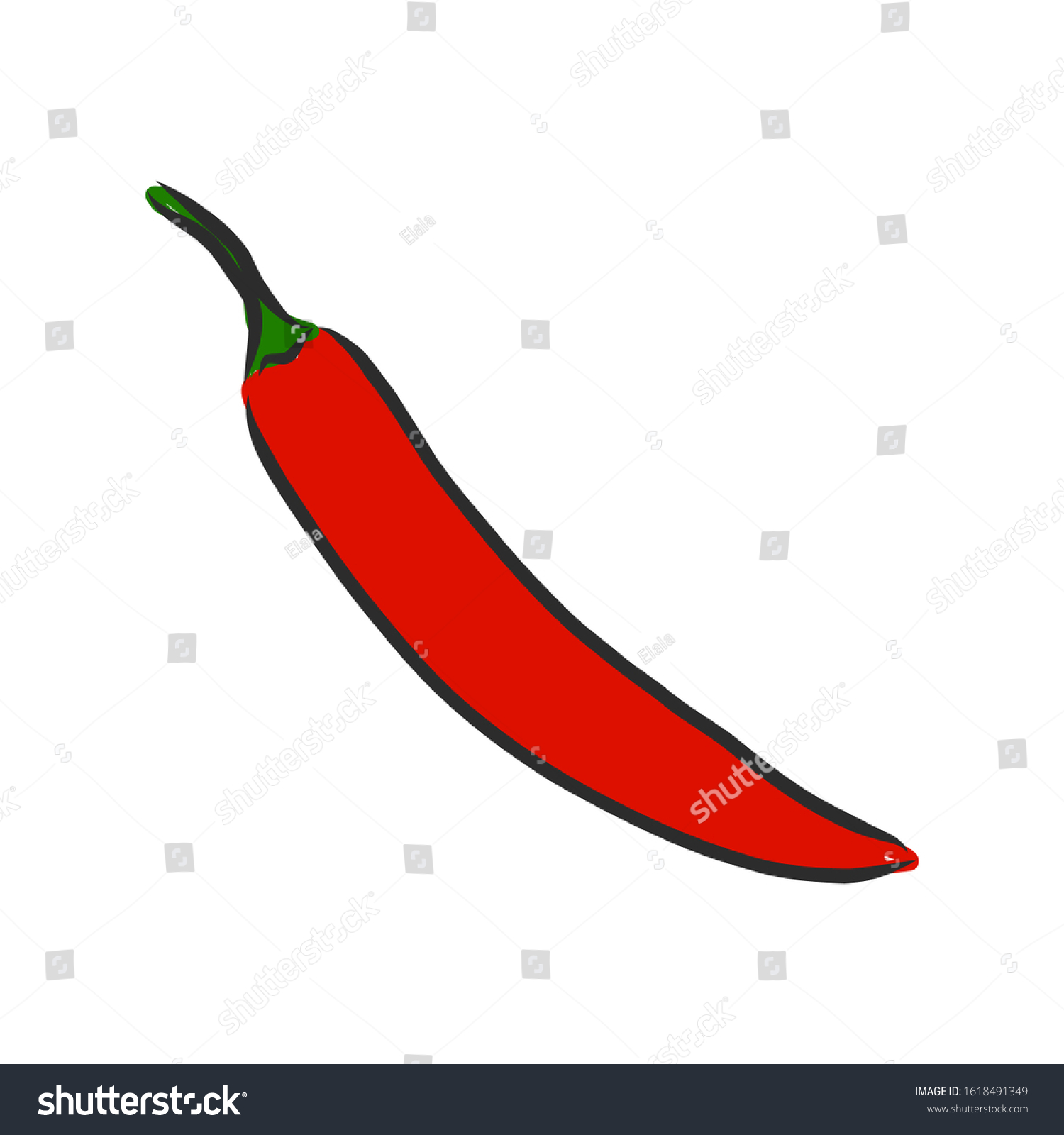 Chilli Pepper Vector Sketch Illustration: เวกเตอร์สต็อก (ปลอดค่า ...