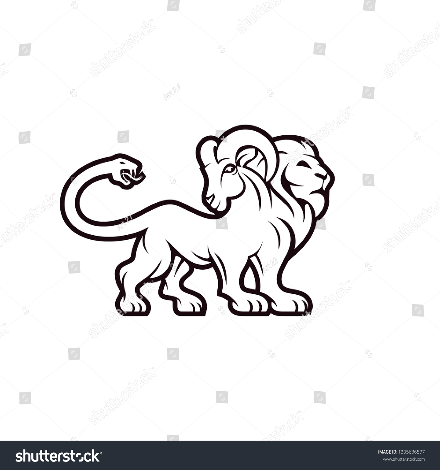 Chimera Vector Illustration Stock Vector (Royalty Free) 1305636577 | Shutterstock