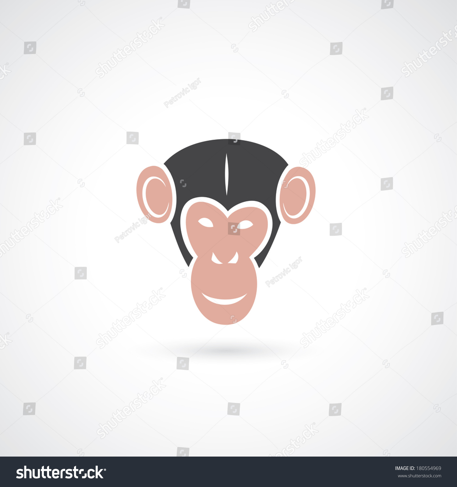 Chimpanzee Face Vector Illustration Stock Vector (Royalty Free ...