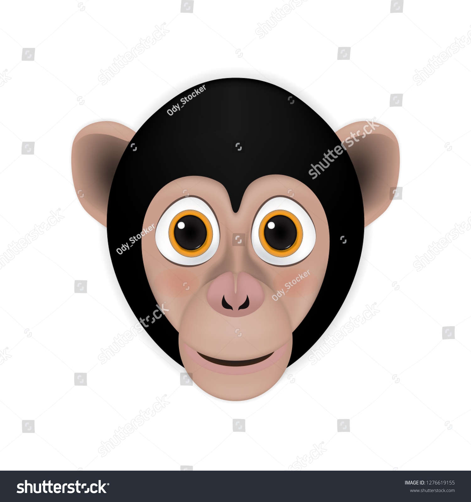 Chimpanzee Head Cartoon Vector Stock Vector (Royalty Free) 1276619155 ...