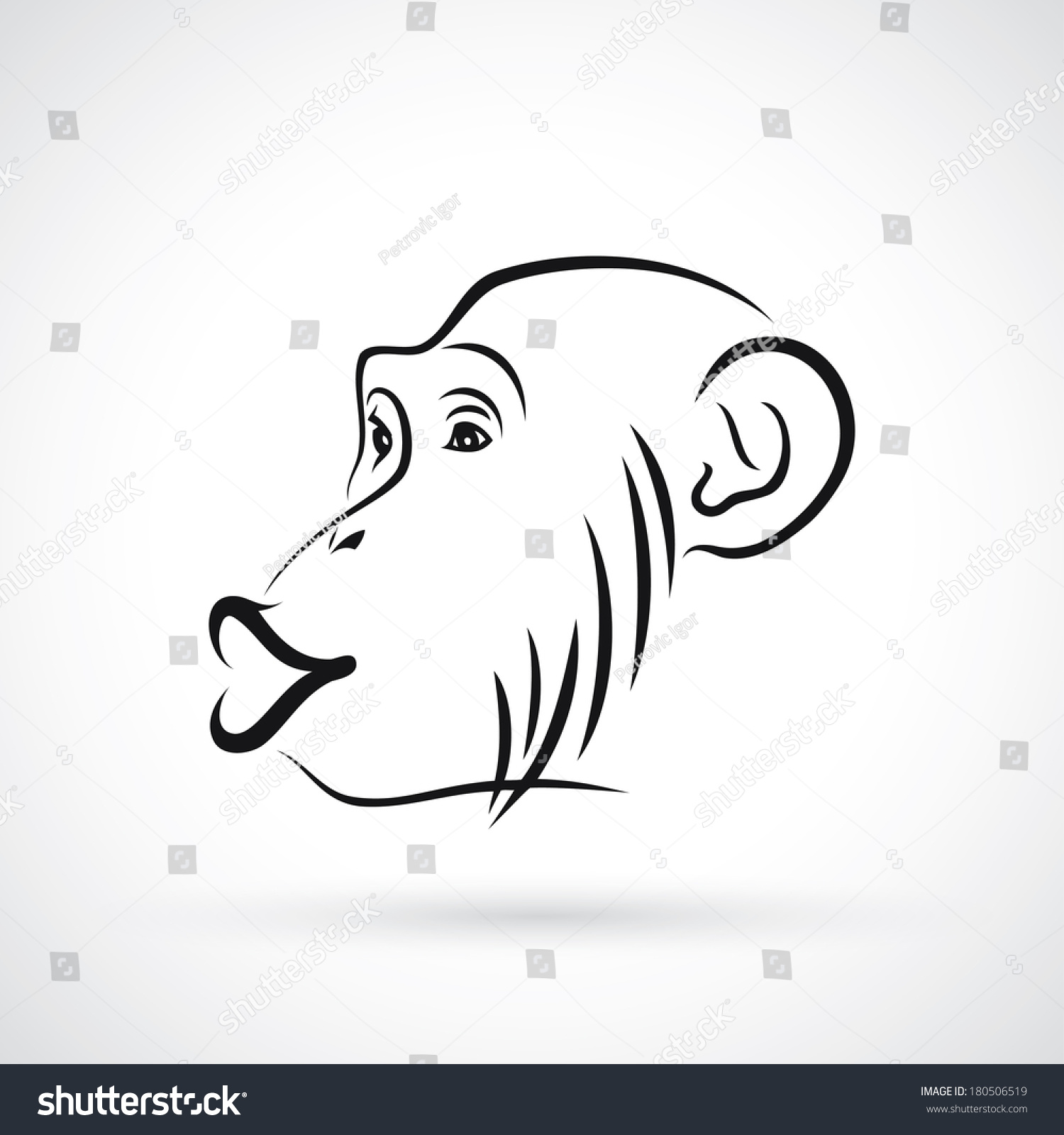Chimpanzee Vector Illustration Stock Vector (Royalty Free) 180506519