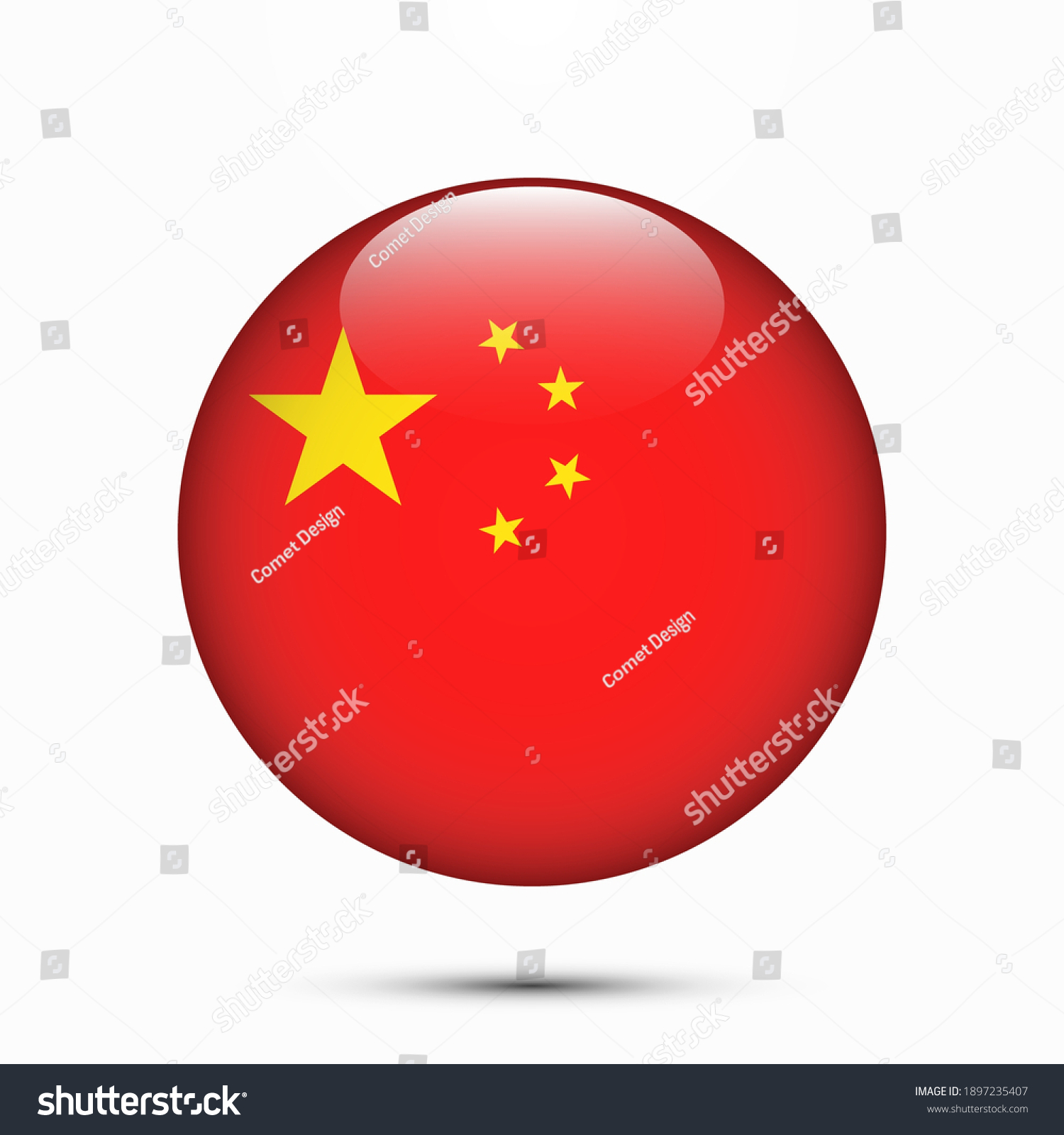 China Flag Circle Shape Button Vector Stock Vector (Royalty Free ...