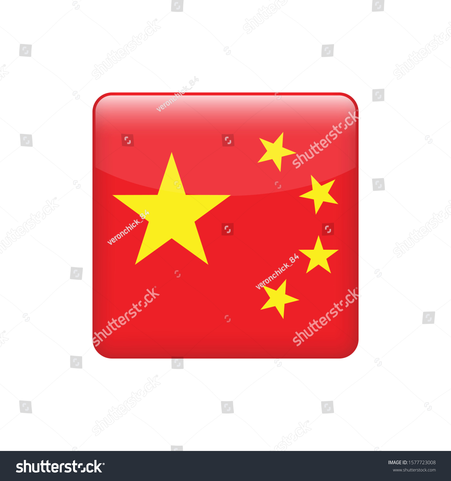China Flag Simple Vector China Square Stock Vector (Royalty Free ...