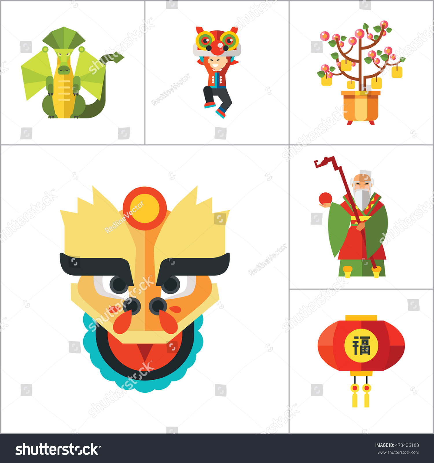 China Icon Set Stock Vector (Royalty Free) 478426183