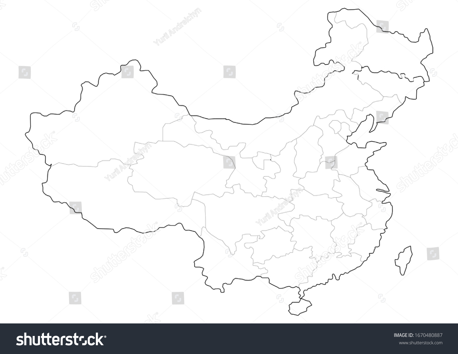 China Map Contour Vector Illustration: เวกเตอร์สต็อก (ปลอดค่าลิขสิทธิ์ ...