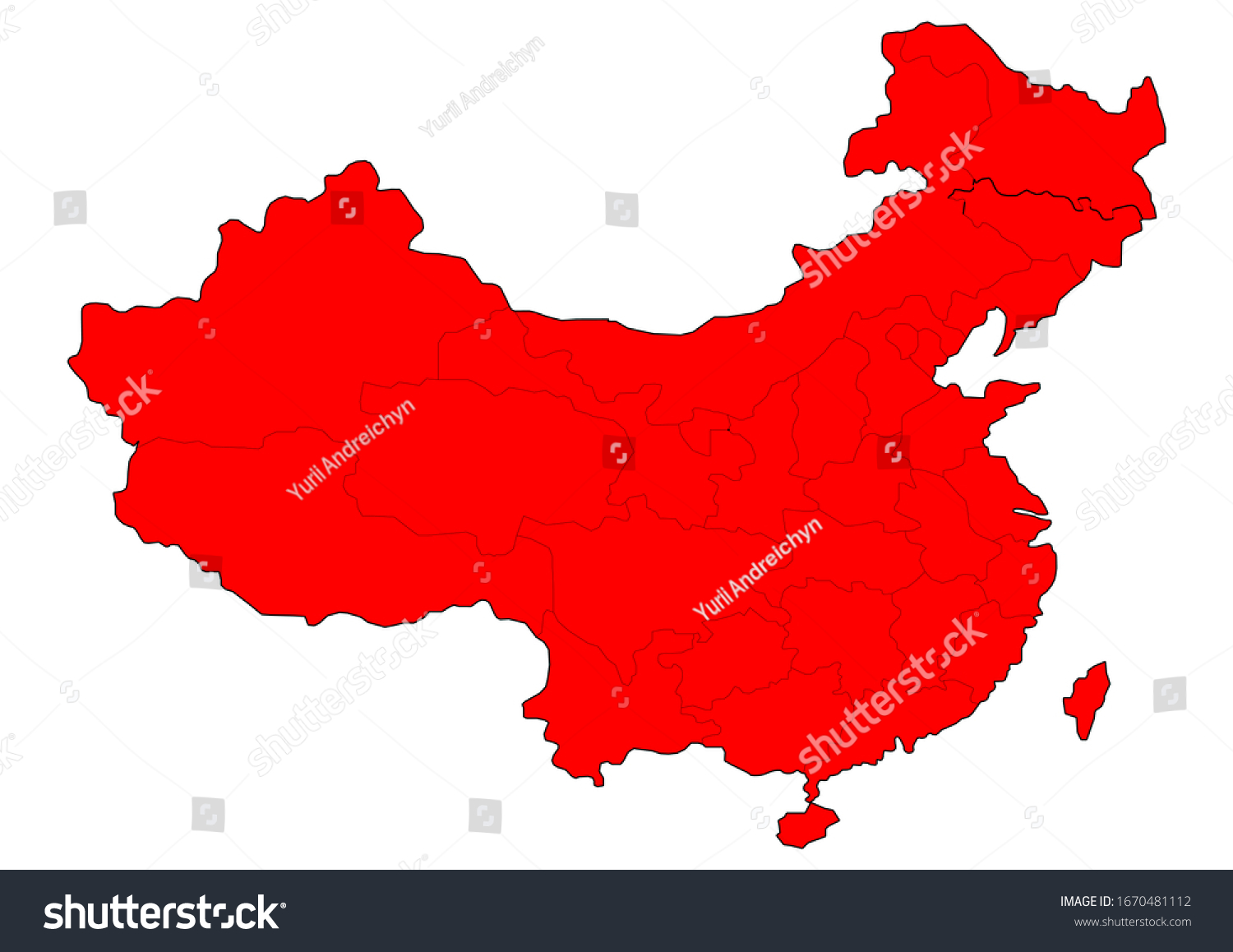 China Map Contour Vector Illustration Stock Vector (Royalty Free ...