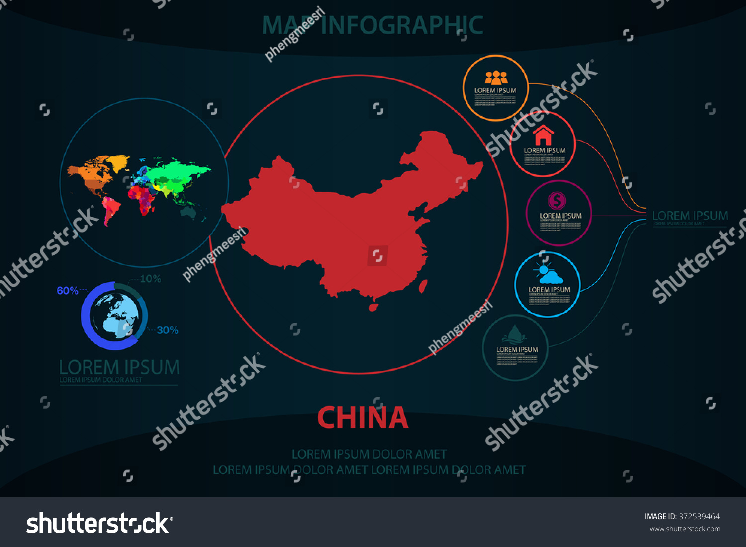 China Map Infographic Stock Vector (Royalty Free) 372539464 | Shutterstock