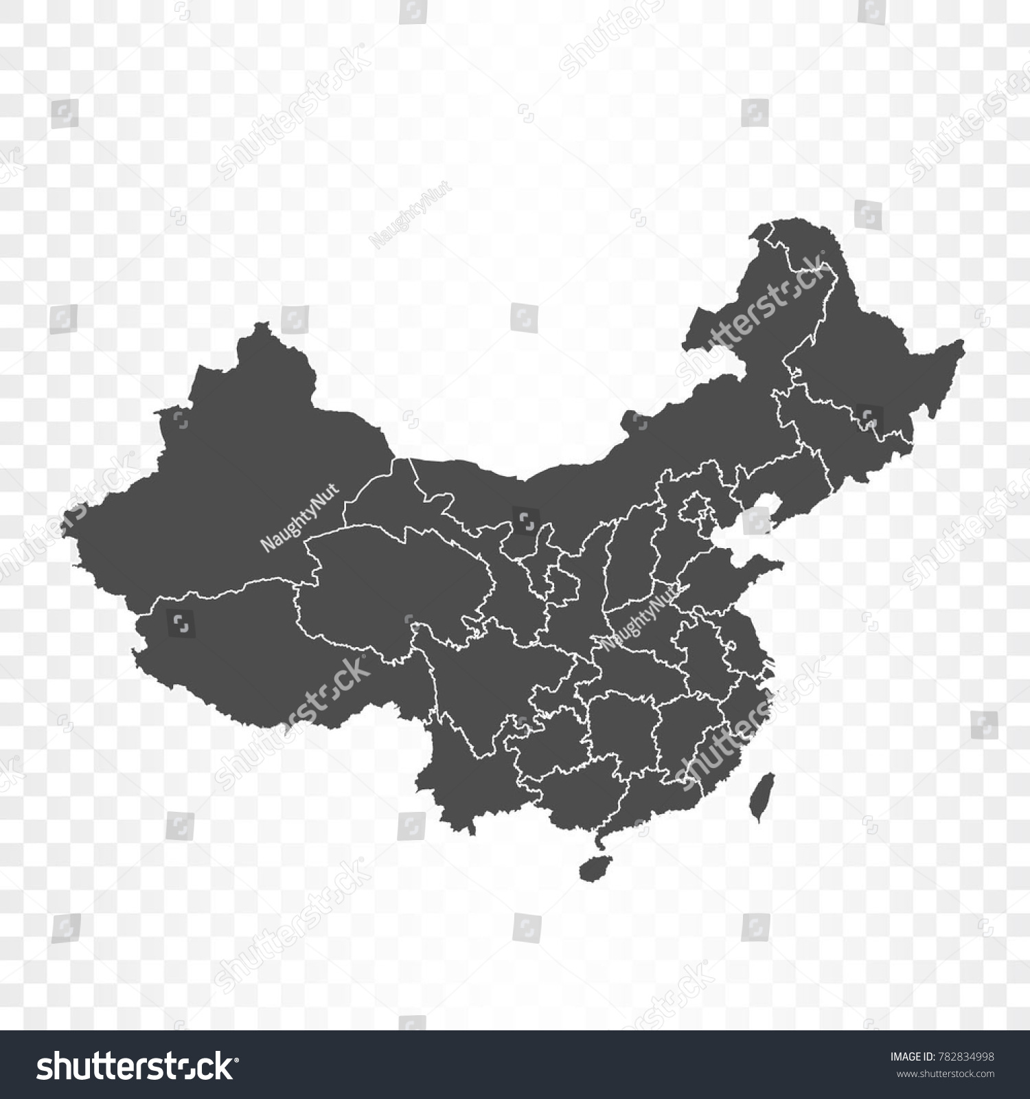 China Map Isolated On Transparent Background 스톡 벡터(로열티 프리) 782834998 ...