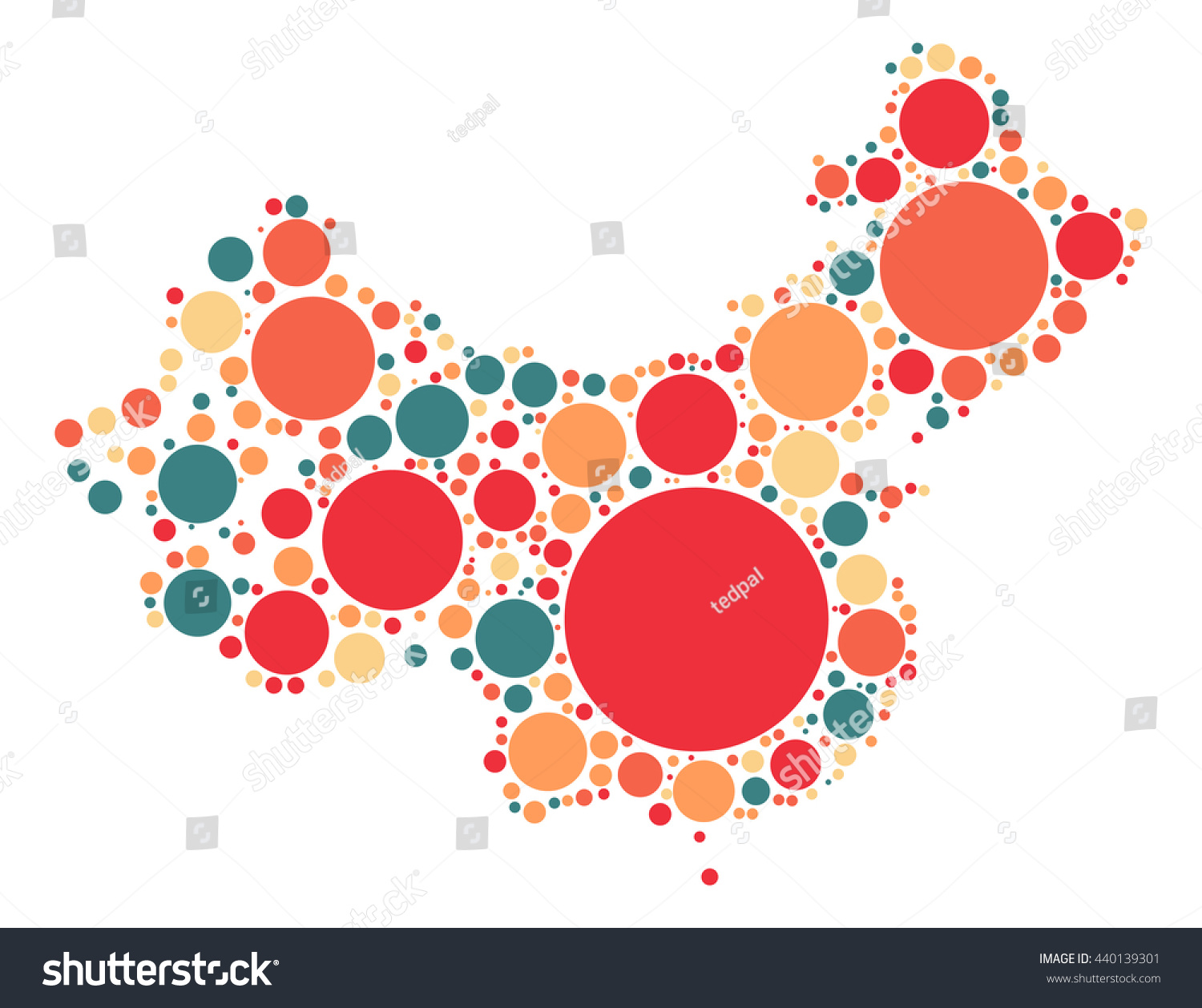 China Map Shape Vector Design By Stock Vector (Royalty Free) 440139301 ...
