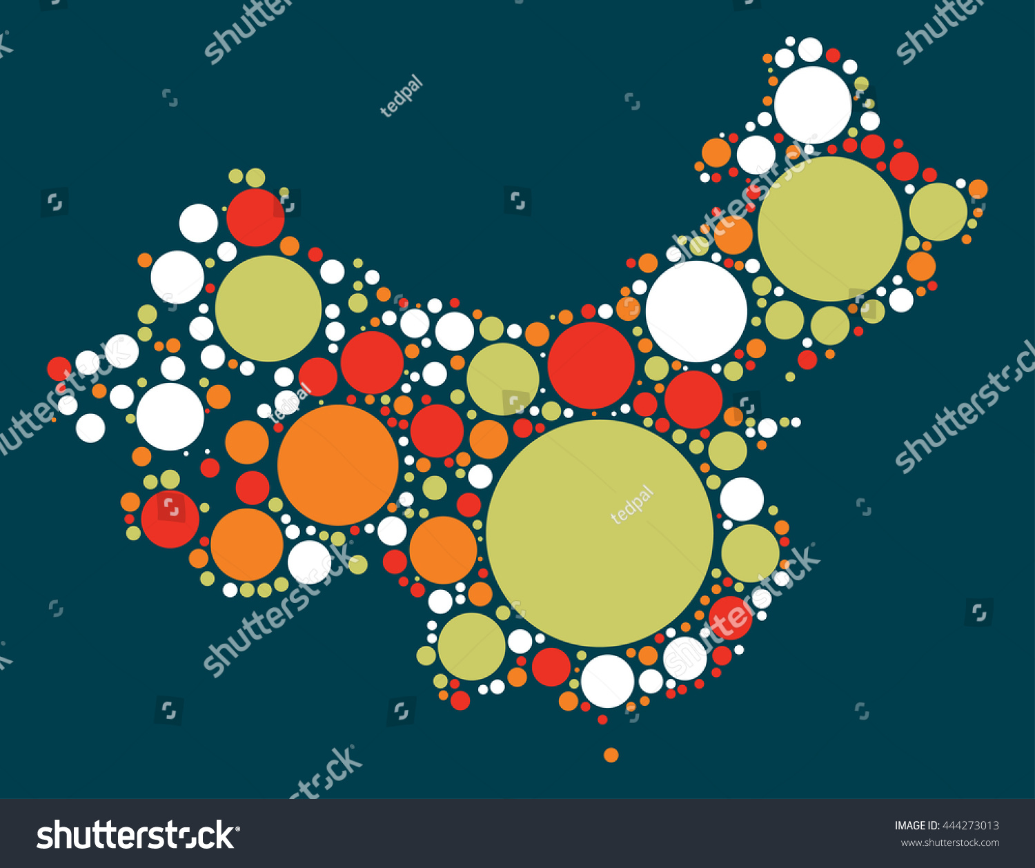 China Map Shape Vector Design By Stock Vector (Royalty Free) 444273013 ...