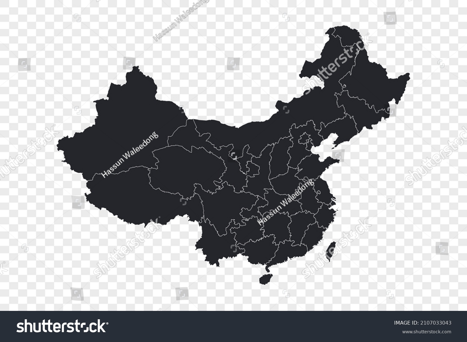 China Map Vector Isolated On Transparent Stock Vector (Royalty Free ...