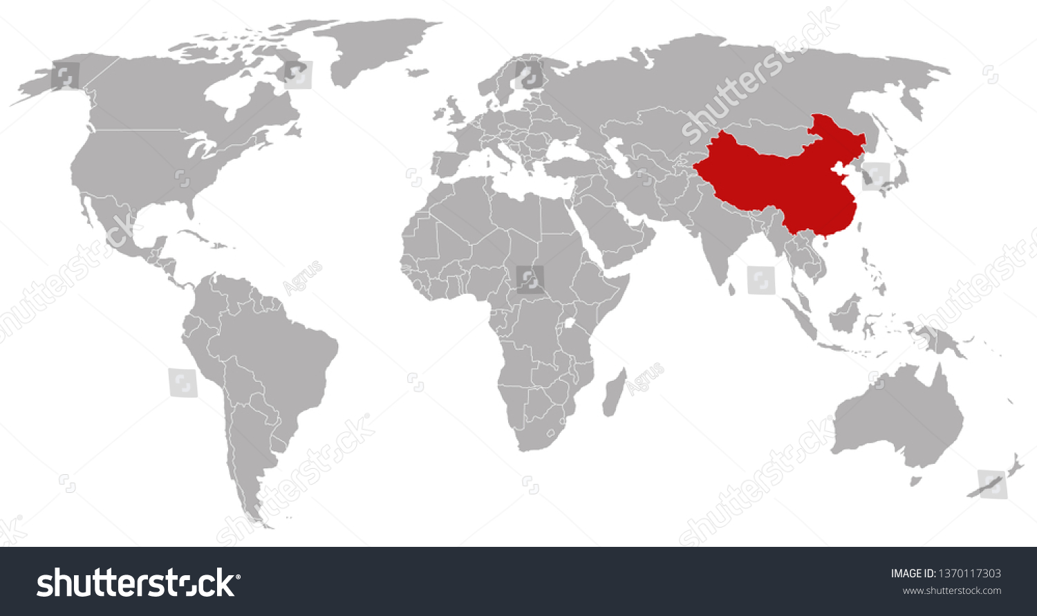 China On World Map Stock Vector (Royalty Free) 1370117303