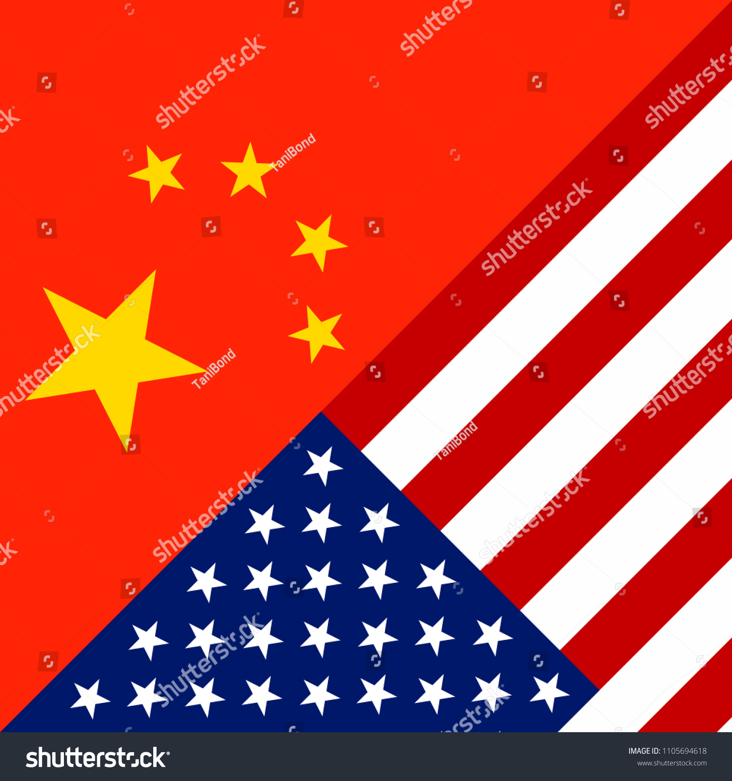 China Vs Usa Stock Vector (Royalty Free) 1105694618