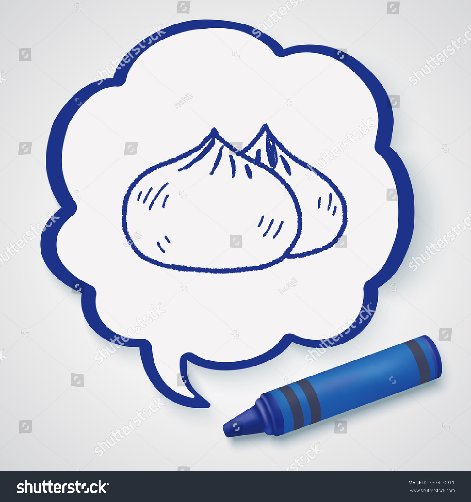 Chinese Bun Doodle Stock Vector (Royalty Free) 337410911 | Shutterstock