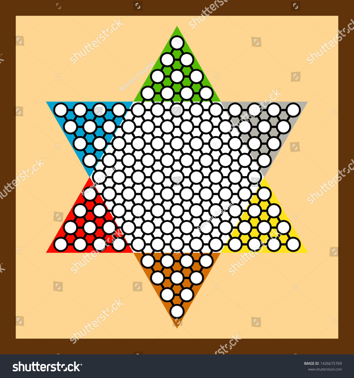 Chinese Checkers Game Board Vector Stock Vector (Royalty Free) 1426675769