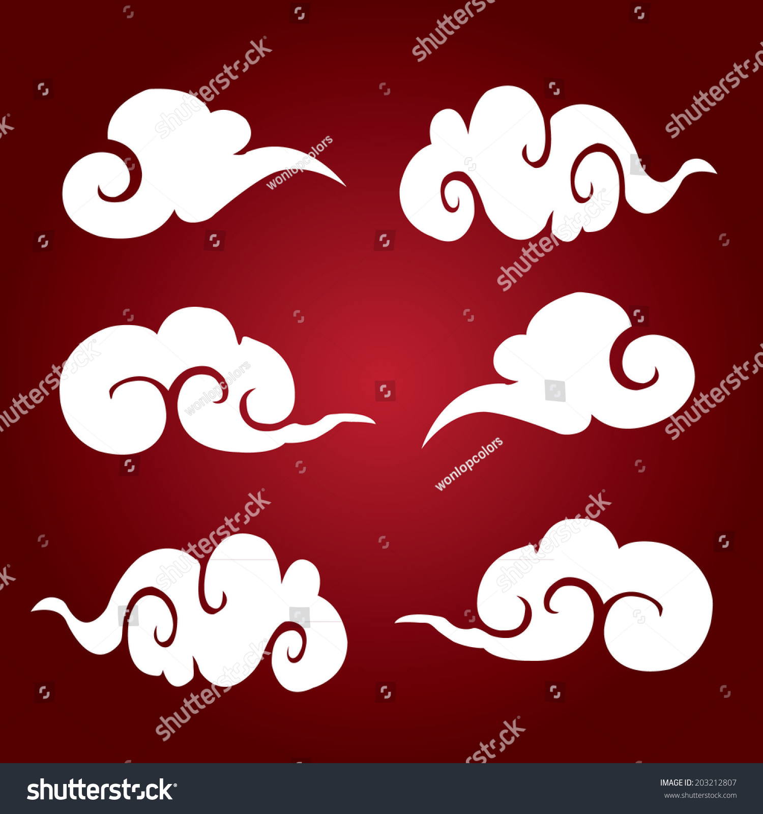 Chinese Cloud Seamless Pattern Stock Vector (Royalty Free) 203212807